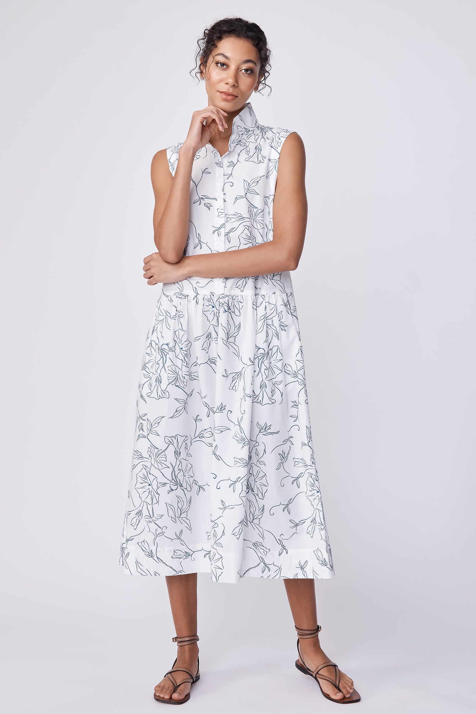 Demi Dress in Vine Print Italian Broadcloth – KAL RIEMAN