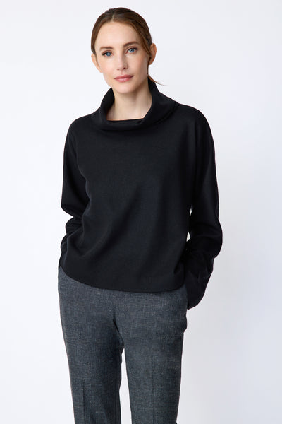 Polina Tneck Pullover – Oversized Turtleneck in Felted Jersey – KAL RIEMAN