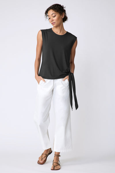 Sonia Tie Tank in Black Bamboo Jersey – KAL RIEMAN